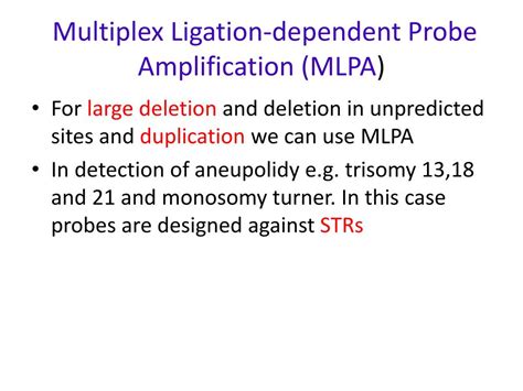Ppt Multiplex Ligation Dependent Probe Amplification Mlpa
