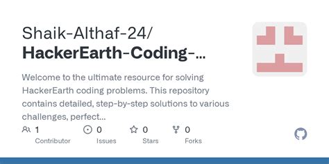 Github Shaik Althaf 24hackerearth Coding Problems Welcome To The Ultimate Resource For