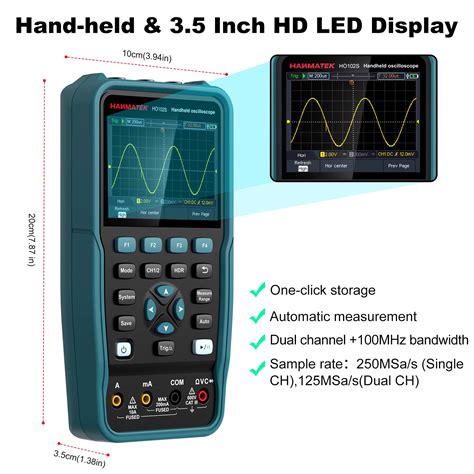 Hanmatek 3 In 1 Handheld Oscilloscope Multimeter 100mhz