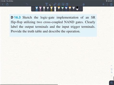 Solved D 163 Sketch The Logic Gate Implementation Of An Sr