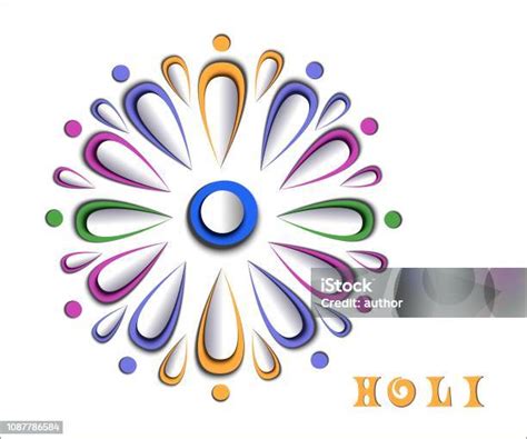 Holi 꽃 휴일 로고 3차원 형태에 대한 스톡 벡터 아트 및 기타 이미지 3차원 형태 공휴일 그림자 Istock