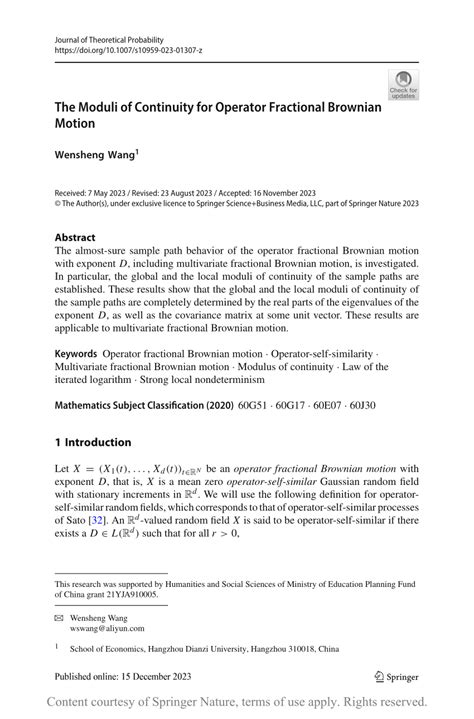 the moduli of continuity for operator fractional brownian motion