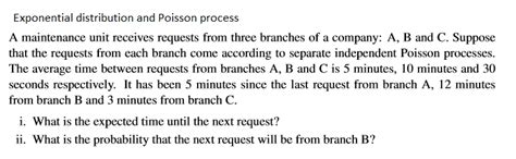 Solved Exponential Distribution And Poisson Process A Chegg