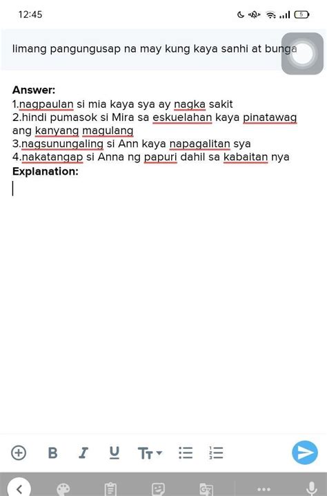 Sanhi At Bunga Magbigay Ng Pangungusap Na May Sanhi A
