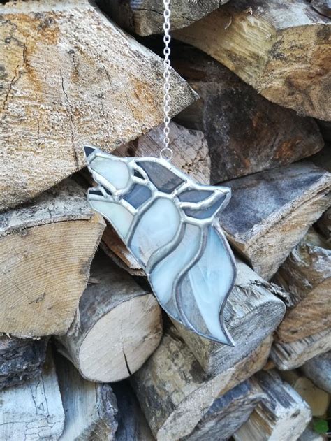 Stained Glass Wolf Head Stained Glass Suncatchers Stained Glass
