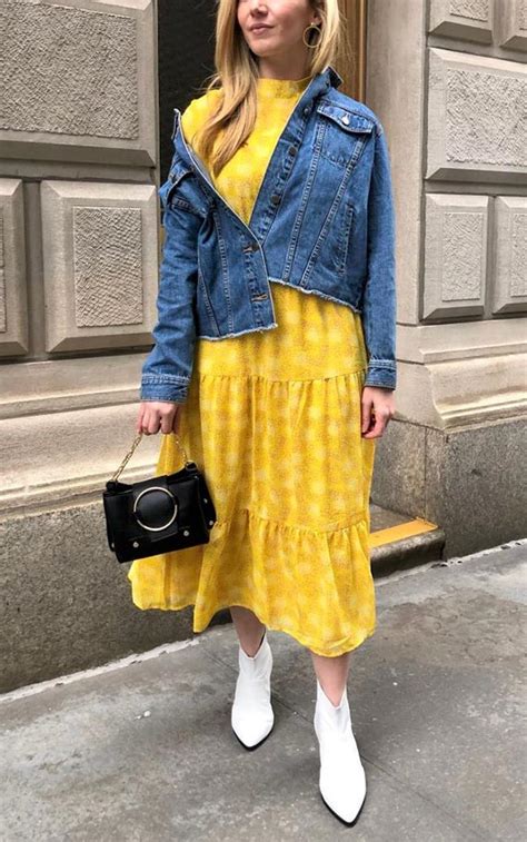 Платье с джинсовой курткой как носить фото 2021 Шкатулка красоты