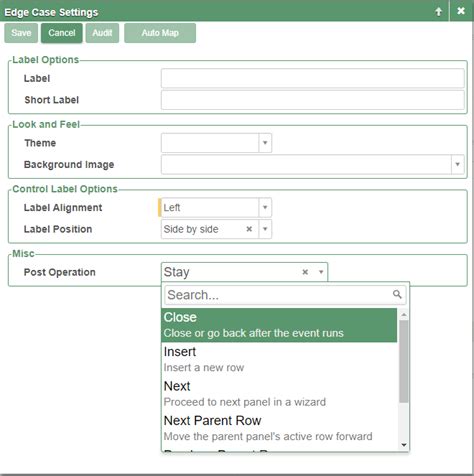 How To Control Panel Behavior After An Event Runs In Jitterbit App Builder