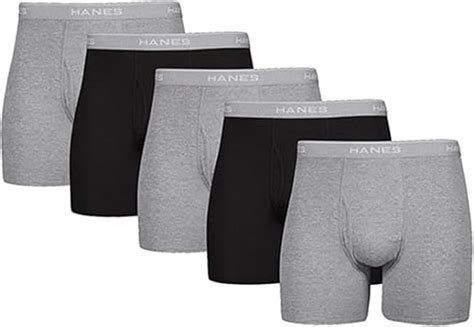 Hanes Ultimate Mens Tagless Boxer Briefs 5 Pack Black
