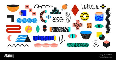 Modern Abstract Elements Set Minimal Design Vector Illustration Stock