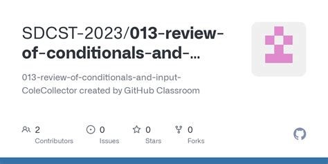 Github Sdcst 2023013 Review Of Conditionals And Input Colecollector
