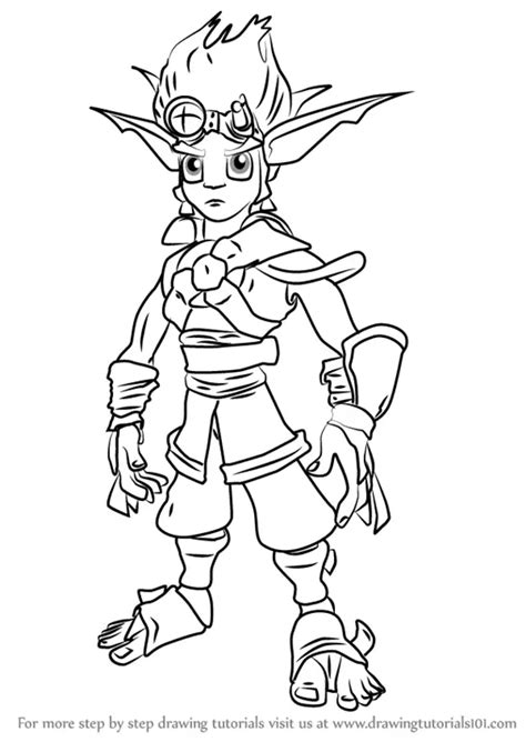 How To Draw Jak From Jak And Daxter Jak And Daxter Step By Step