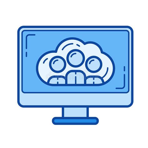 Cloud Computing Line Icon Stock Vector Illustration Of Background 100293994