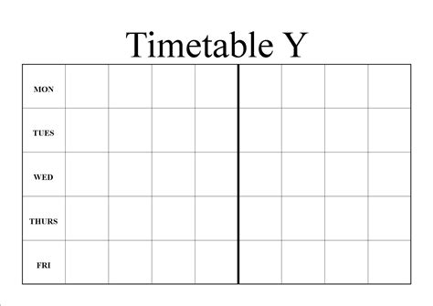 Timetable Template Free Timetabletemplateexcel Timetable In Blank Revision Timetable Template