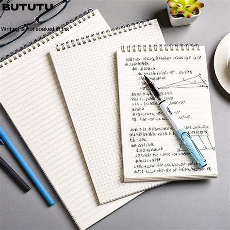 Bututu Coil Notebook Flip Up Type A4 A5 B5 Journal Diary Book Thickened With Pp Cover Grid