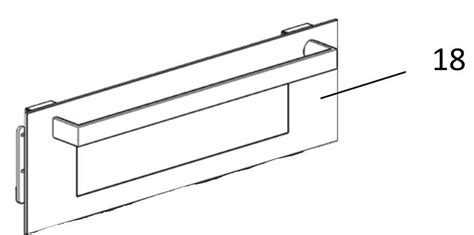 K1520 Grill Door Glass Clear Print Black Cladding No Handle Angled Chrome