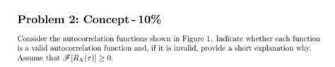 Solved Consider The Autocorrelation Functions Shown In Chegg