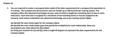 Solved 1 You Are Required To Create A Conceptual Data Model