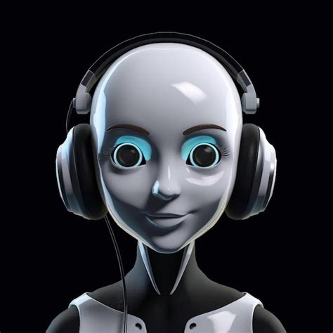 Premium Ai Image A Female Robot With Blue Eyes And A White Headdress