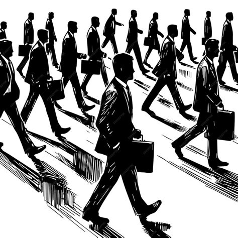 Premium Vector A Black And White Drawing Of A Man Walking Down A