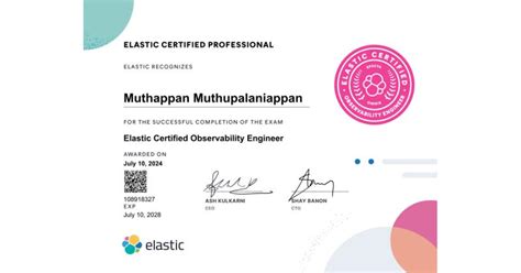 Mr Muthappan M On Linkedin Elastic Certified Observability Engineer • Muthappan Muthupalaniappan