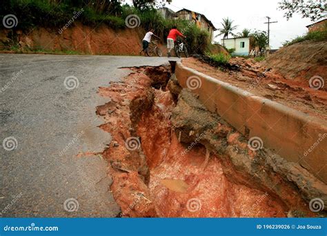 Destruction Of Asphalt By Erosion Editorial Photo Image Of Bahia
