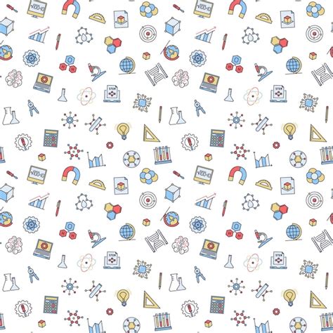 Premium Vector Stem Learning Concept Vector Colorful Creative Seamless Pattern