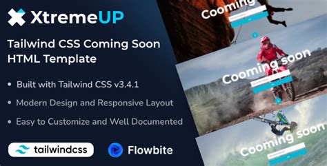 XtremeUP Tailwind CSS Coming Soon HTML Template Graphicfort