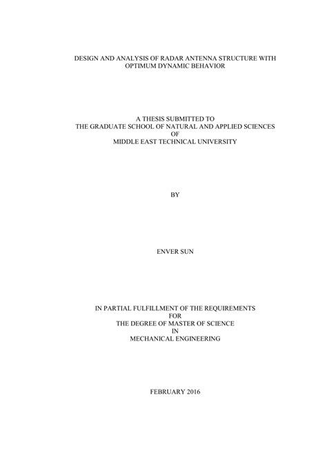Pdf Design And Analysis Of Radar Antenna Structure With Optimum Dynamic Behavior