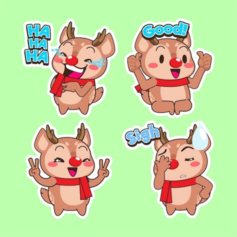 Premium Vector Cute Deer Vector Set Deer Illustration