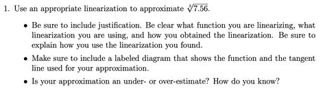 solved 1 use an appropriate linearization to approximate
