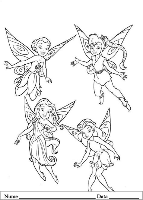Tinkerbell Planse De Colorat Si Educative