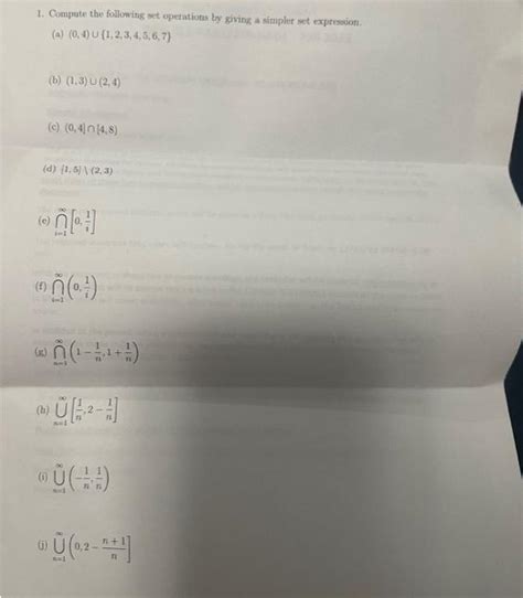 Solved E ⋂i1∞ 0i1 F ⋂i1∞0i1 G ⋂n1∞1−n11n1