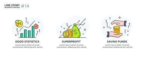 비즈니스 컨셉의 일러스트 레이션 컨셉 세트입니다 워크플로 성장 그래픽 비즈니스 개발 이정표 스타트업 선형 그림 아이콘 인포그래픽