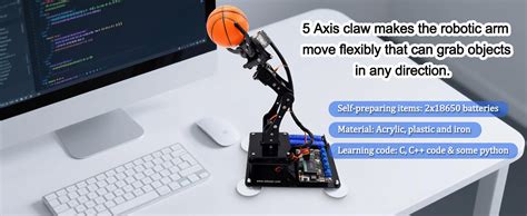 Adeept 5dof Robotic Arm Kit Compatible With Arduino Ide Programmable