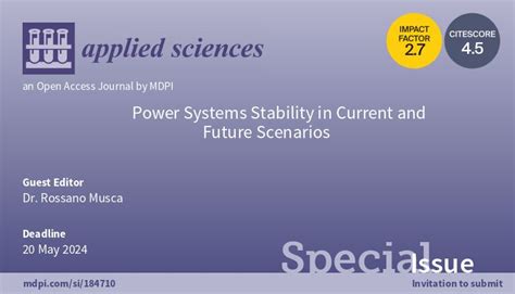 Applied Sciences Mdpi On Linkedin Specialissue Power Powersystems
