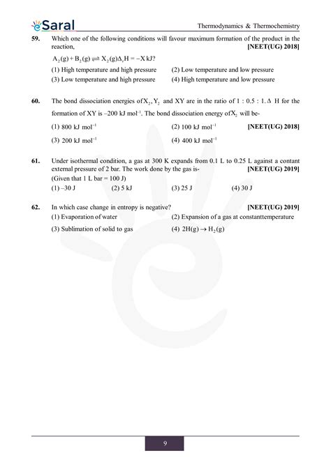 Thermodynamics And Thermochemistry NEET Previous Year Questions With