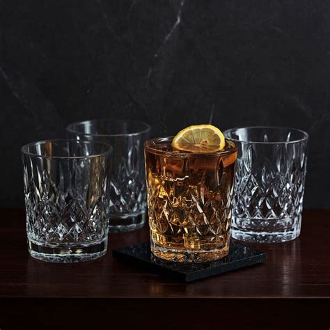 Harding Set Of 4 Double Old Fashioned Whiskey Glasses Mikasa