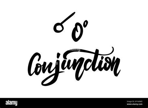 Vector Hand Drawn Brush Ink Illustration Of Conjunction Astrological