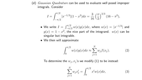 Solved D Gaussian Quadrature Can Be Used To Evaluate Well