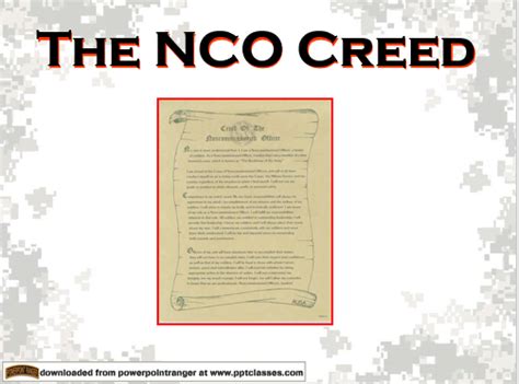 Nco Creed Ncopd Powerpoint Ranger Pre Made Military Ppt Classes