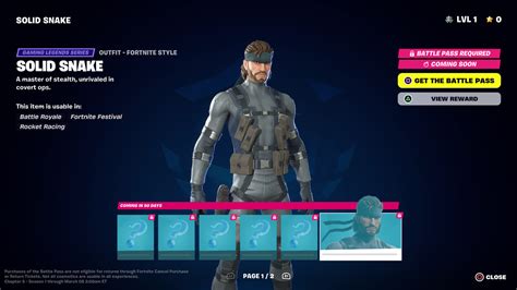 Fecha De Lanzamiento De Solid Snake En Fortnite Cap Tulo Temporada