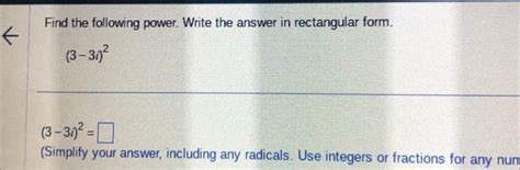 Solved Find The Following Power Write The Answer In Chegg