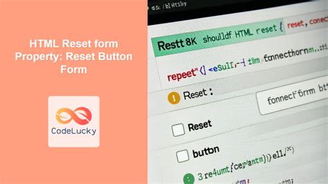 Javascript Onreset Event Form Reset Codelucky