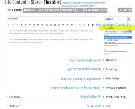 Creating Store Items Sytist Manual Articles PicturesPro