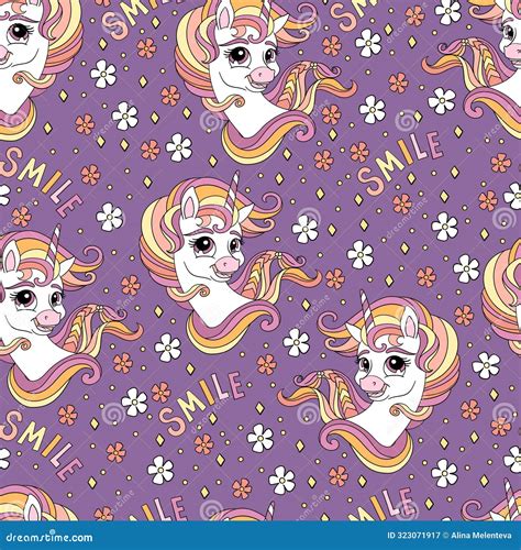 Seamless Unicorns Pattern Vector Illustration