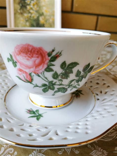 Фарфоровое чайная пара чашка Германия Винтаж Прорезной ажурный фарфор 500 грн Посуда