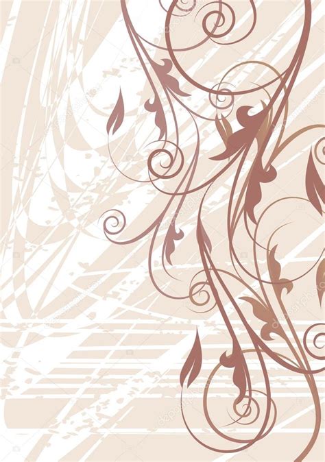 Floral Background With Decorative Branch Stock Vector Image By
