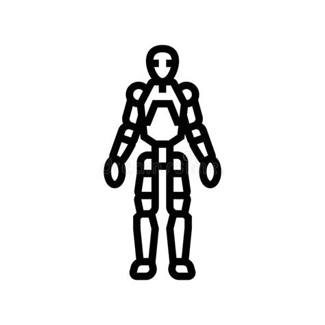 Humanoid Robot Social Robotics Line Icon Vector Illustration Stock