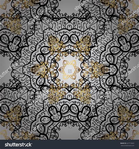 Traditional Classic Vector Golden Seamless Pattern Stock Vector
