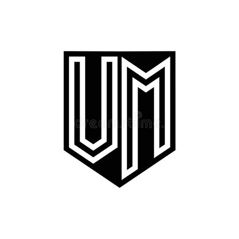 Vm Logo Monogram Shield Geometric White Line Inside Black Shield Color